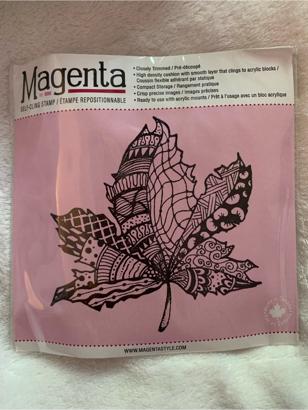 Magenta | Design | Magenta Decorative Leaf Selfcling Stamp | Poshmark
